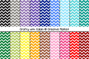 Rainbow Chevron Digital Paper, a Pattern Graphic by Crafty with Calani