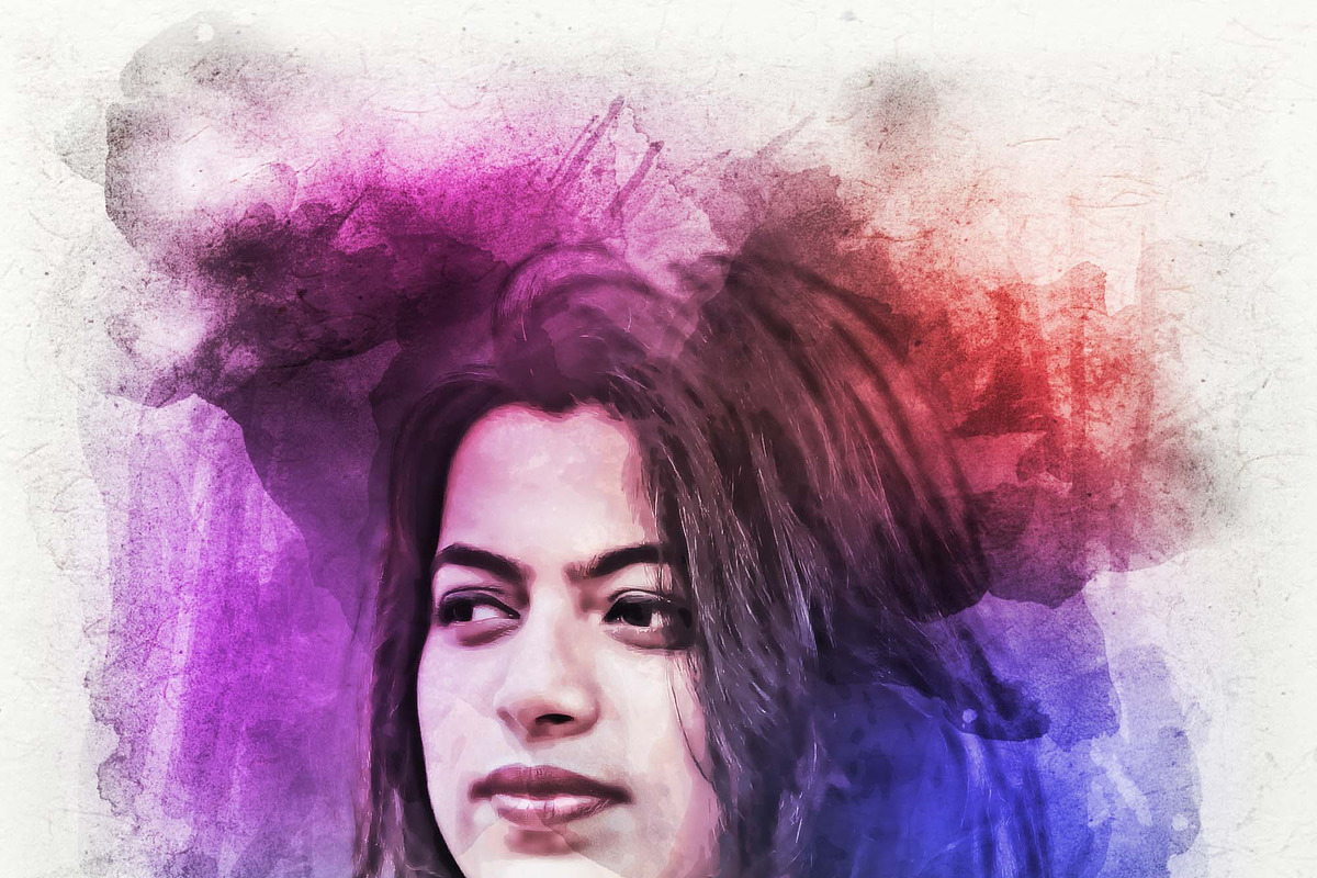 Portrait Watercolor Photo Template | Creative Market