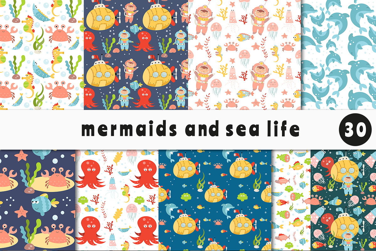 Kids pattern BUNDLE 200 patterns, a Pattern Graphic by Nursery Art