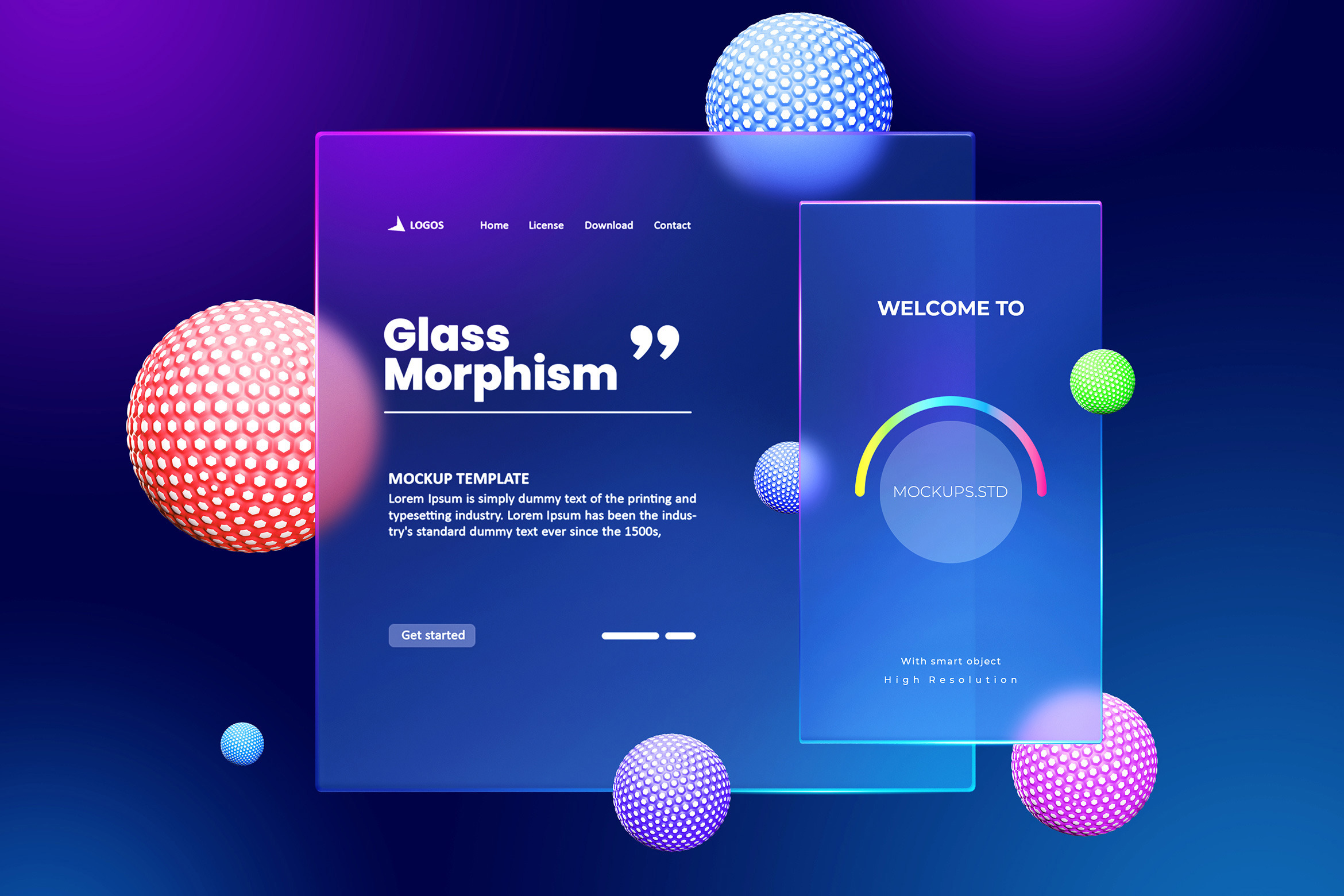 Glass Morphism - Landing & Apps, an Object Illustration by Modaldesain