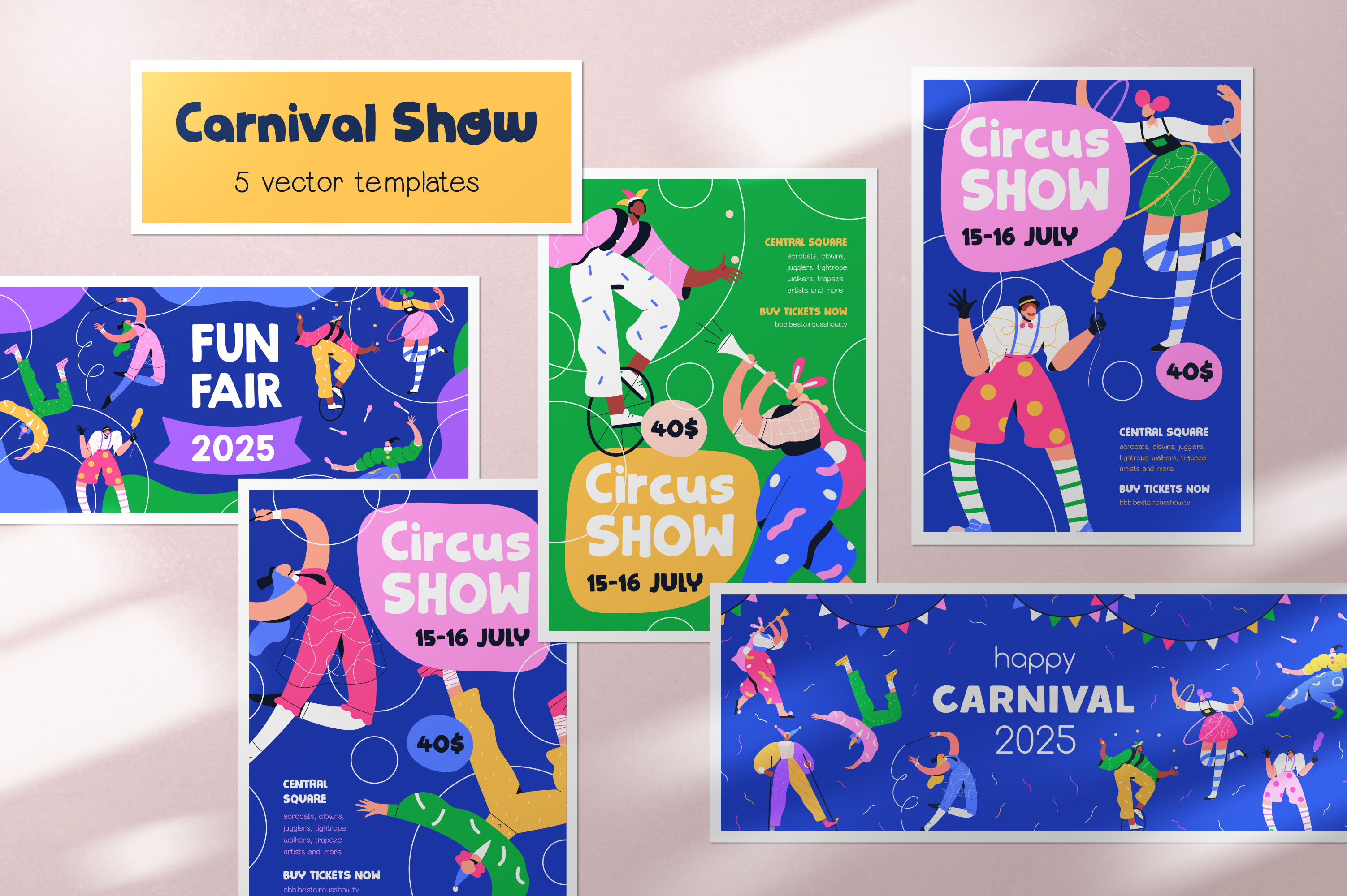 Carnival, circus show poster, banner, a Background Graphic by Good Studio