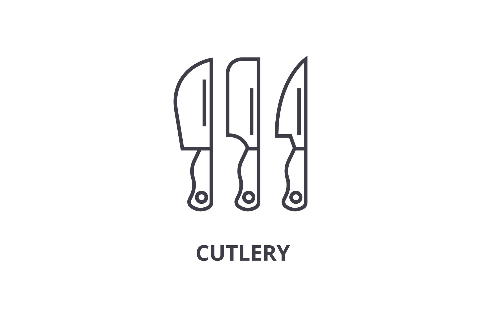 cutlery line icon, outline sign, linear symbol, vector, flat ...