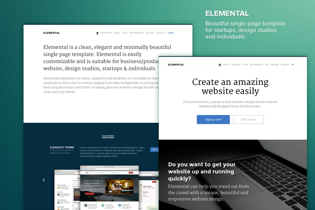 Elemental - Minimal & Elegant Theme, a Bootstrap Template by Authentic ...
