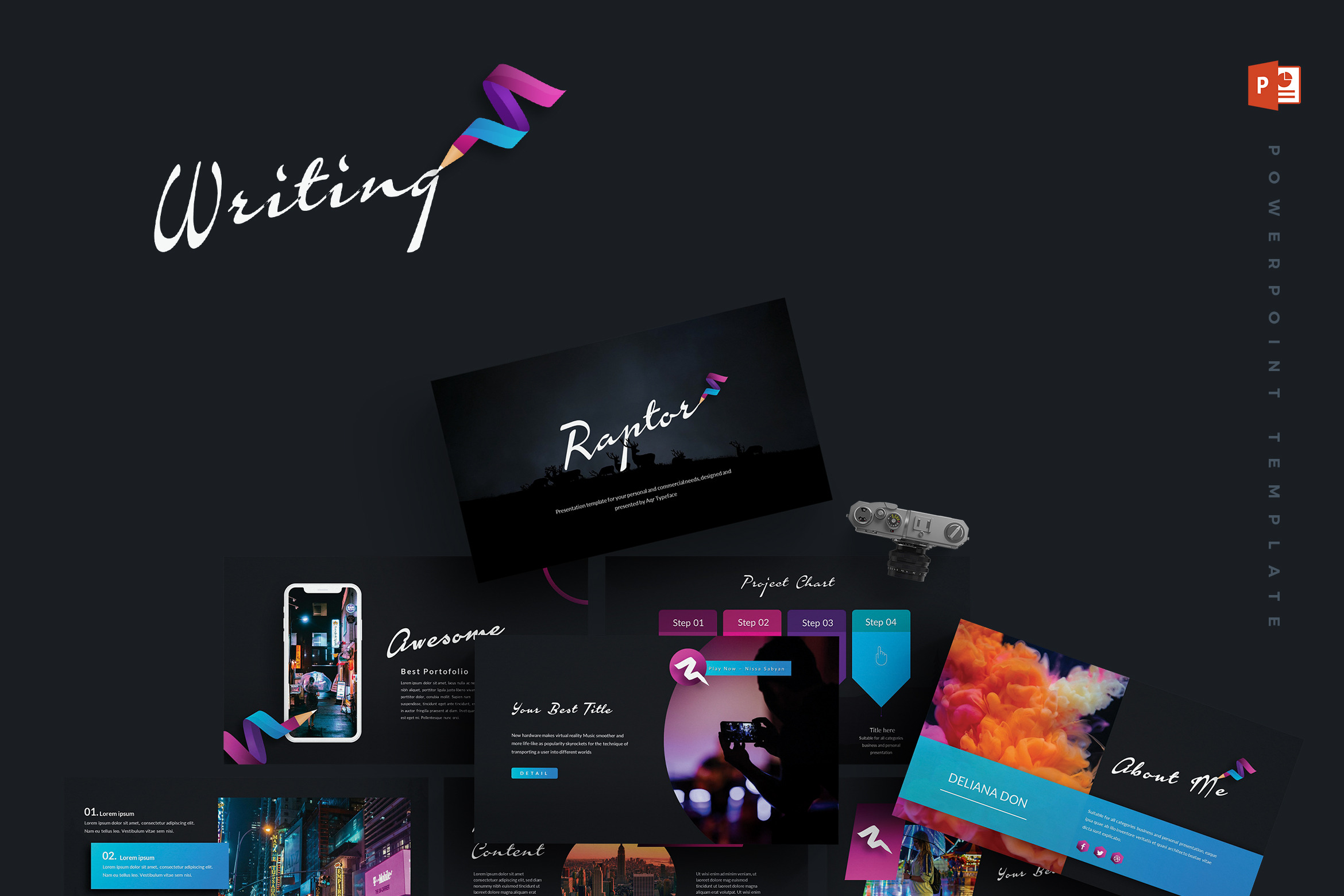 Writing - Powerpoint Template, a Presentation Template by AQR Studio