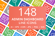 148 Admin Dashboard Line Icons | Outline Icons ~ Creative Market
