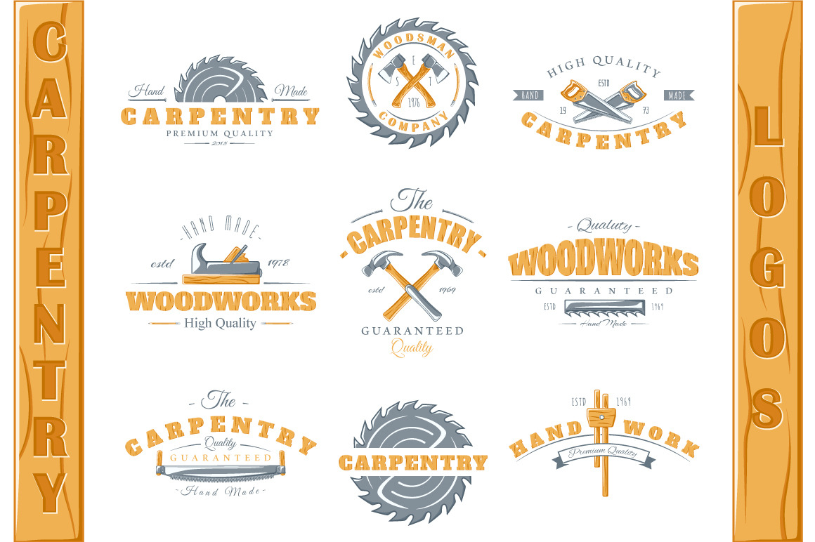 9 Colored Carpentry Logos Templates, a Branding & Logo Template by Art ...