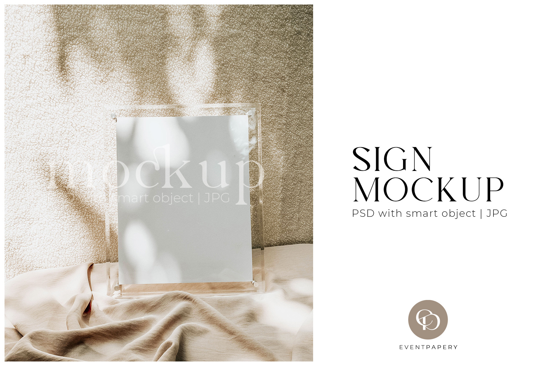 Table Sign Mockup 8x10, a Print Template by eventpapery