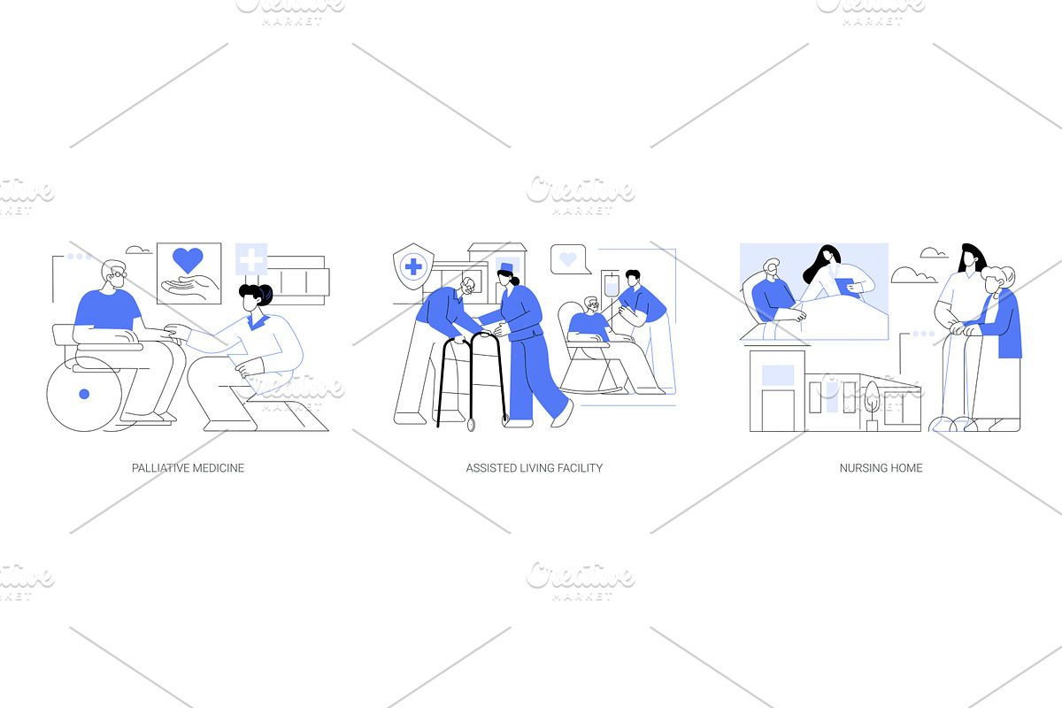 Hospice and palliative medicine, a Healthcare Illustration by Visual ...