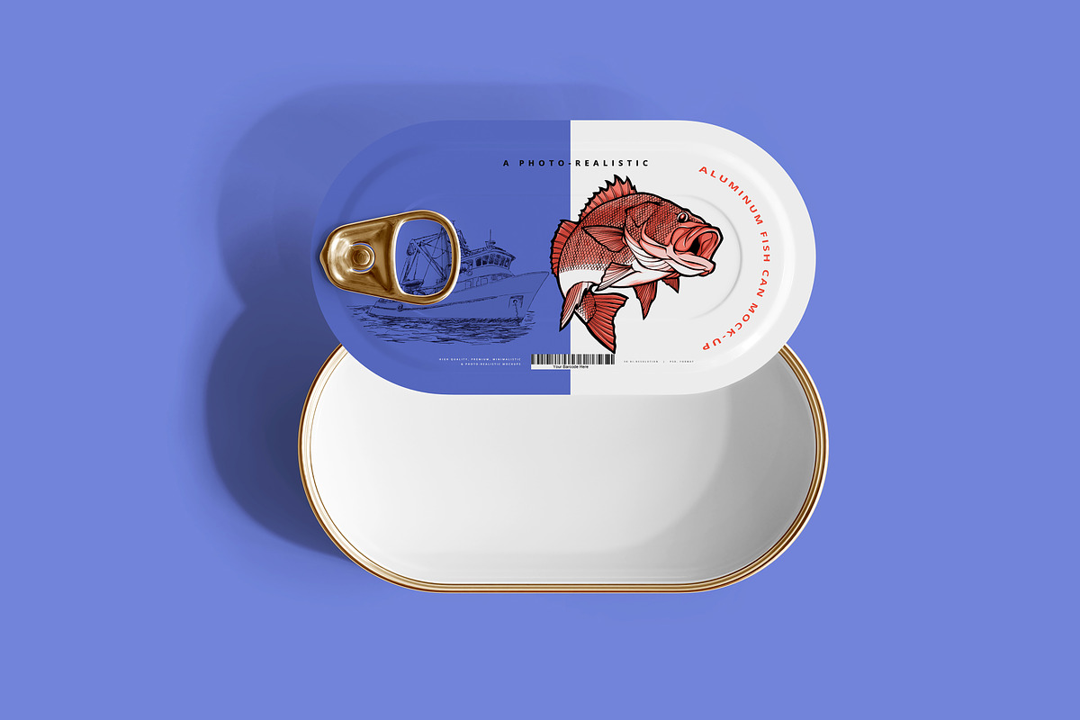 Aluminum Fish Can Mockup, a Cups & Container Mockup by pmvch