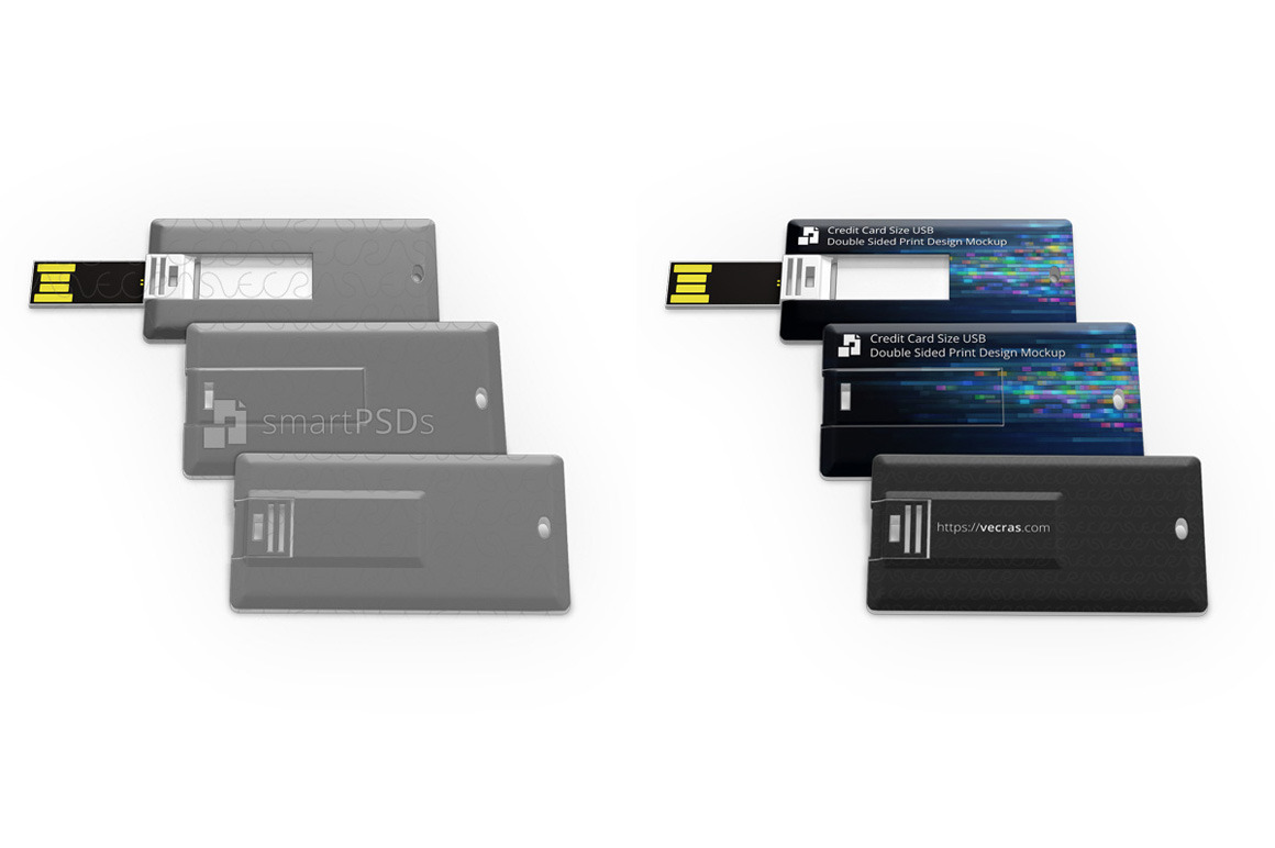 Credit Card Size USB Pendrive Mockup, a Product Mockup by VecRas