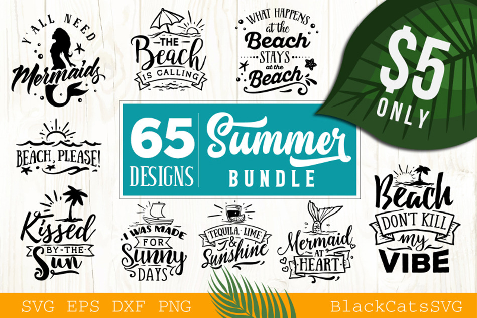Summer SVG bundle 65 designs, an Illustration by BlackCatsMedia