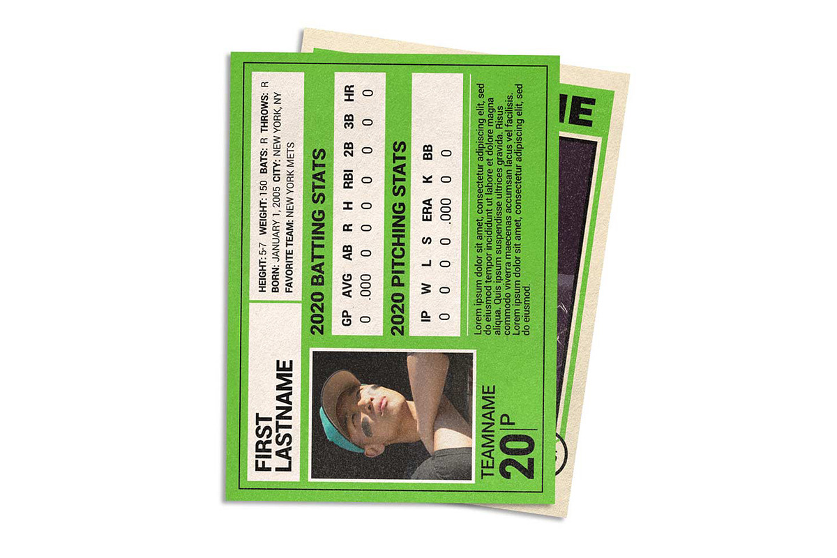 Retro Baseball Card Template, a Design Template by Sports Card Templates