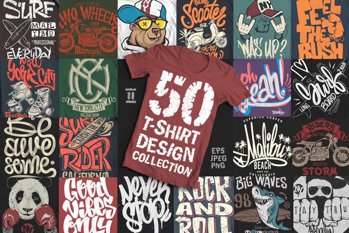 50 T-Shirt designs collection.Part2, an Illustration by URBANDRIPS
