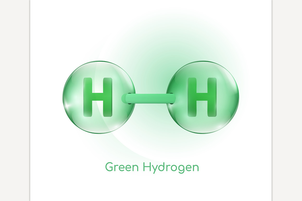 H2 molecule symbol. Green hydrogen, an Outline Icon by Anna's Shop
