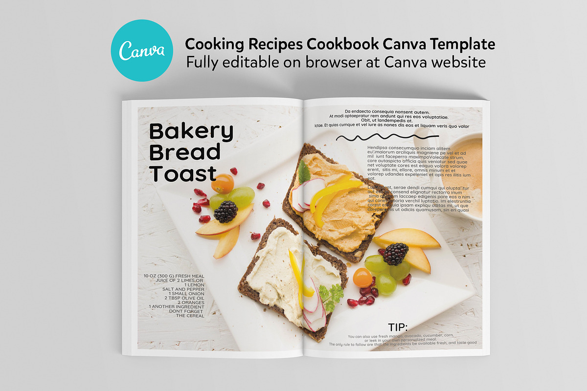 Cooking Cookbook Canva Template, a Magazine Template by DeLaGranSiete ...