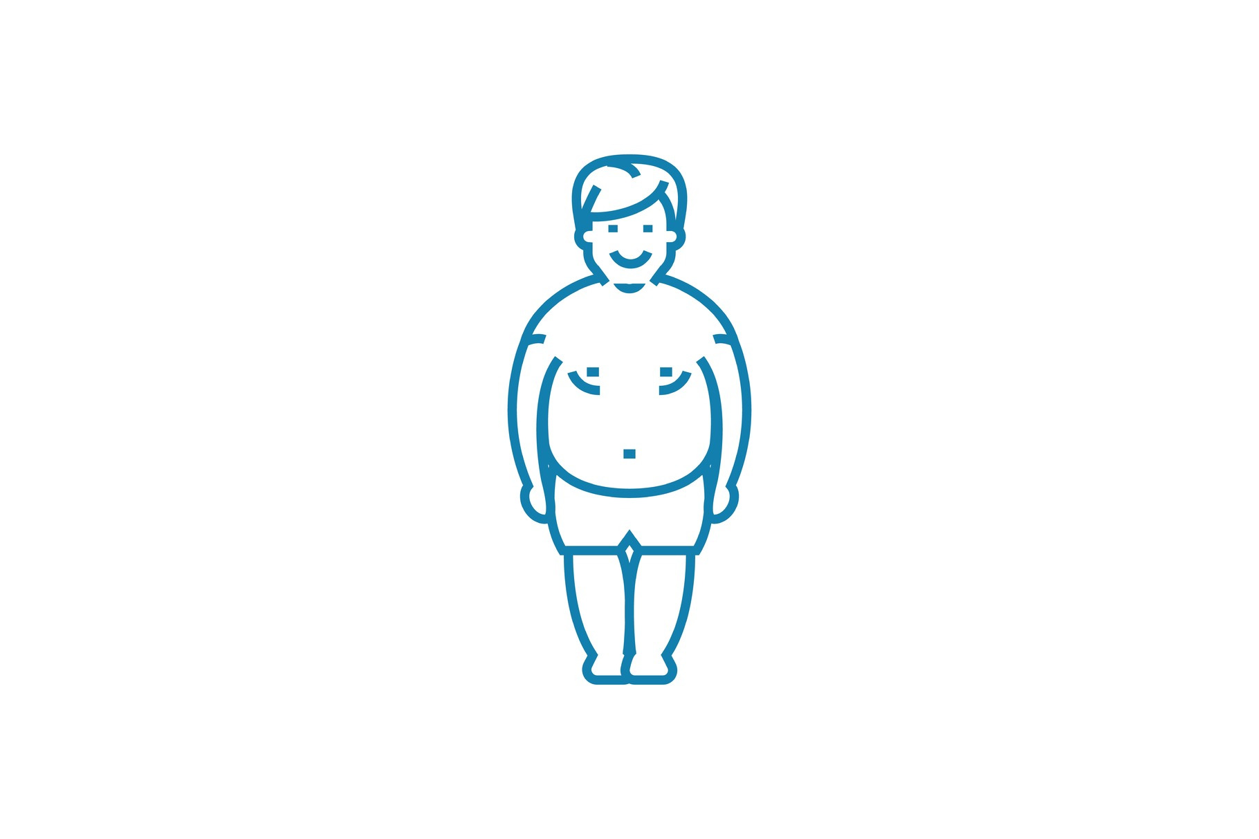 Obese person linear icon concept. Obese person line vector sign, symbol ...
