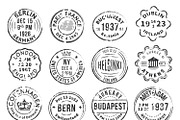 Monochromatic Isolated Postal Stamps | Branding & Logo Templates ...