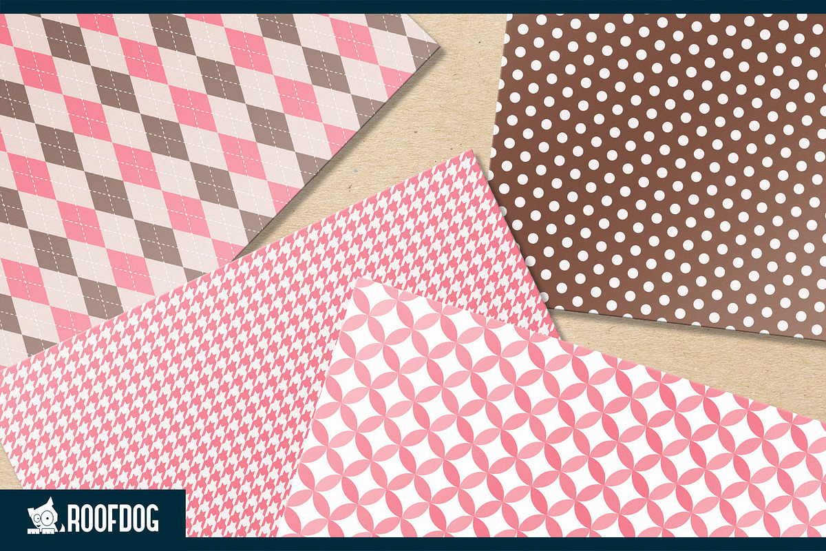 Classic pink cacao digital paper, a Pattern Graphic by Roofdog Design
