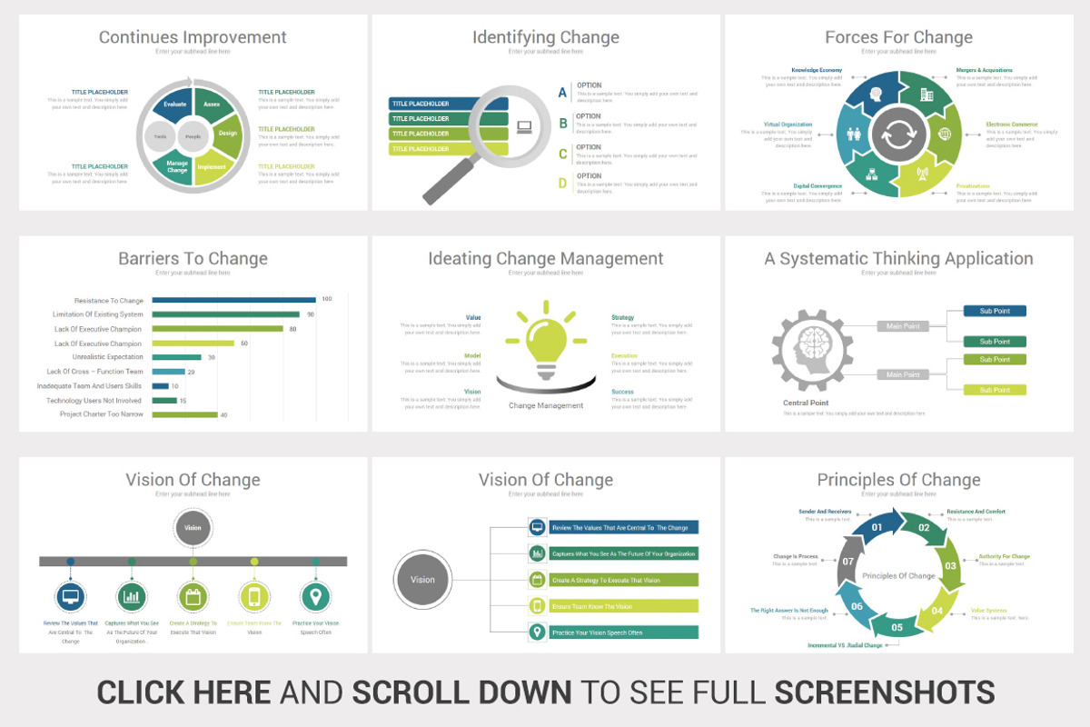 Change Management PowerPoint Designs, a Presentation Template by OceanArt