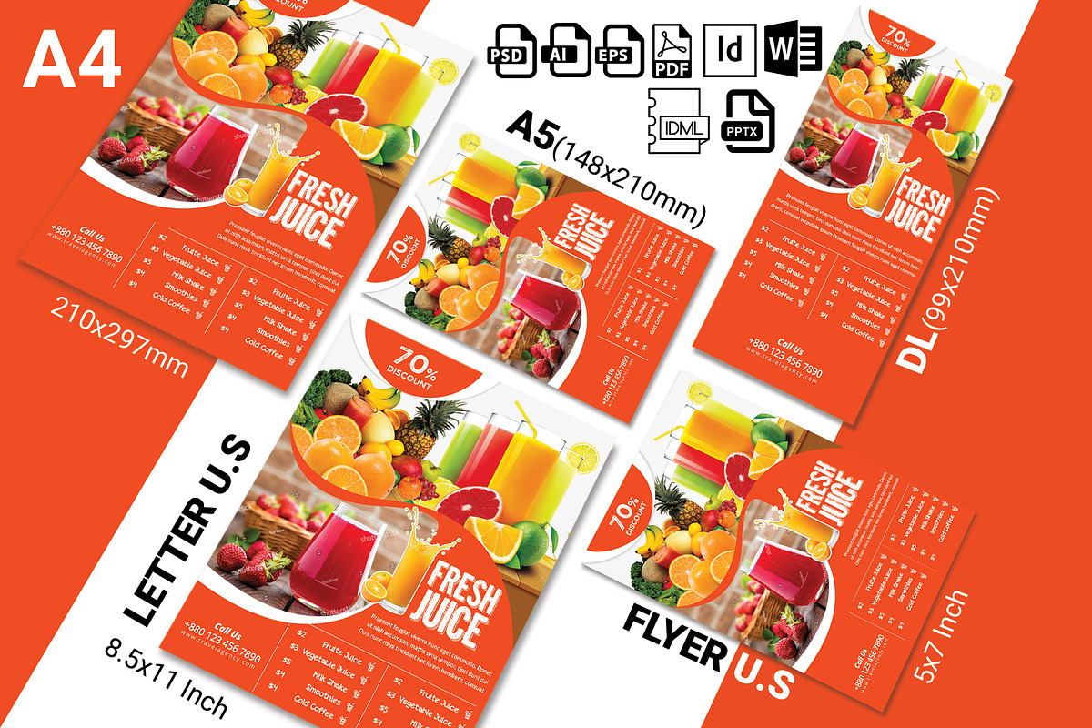 Fruit Juice Menu Flyer Vol-03, a Flyer Template by Imagine Design Studio