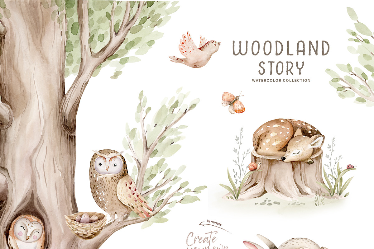 Woodland Story, an Animal Illustration by Peace ART