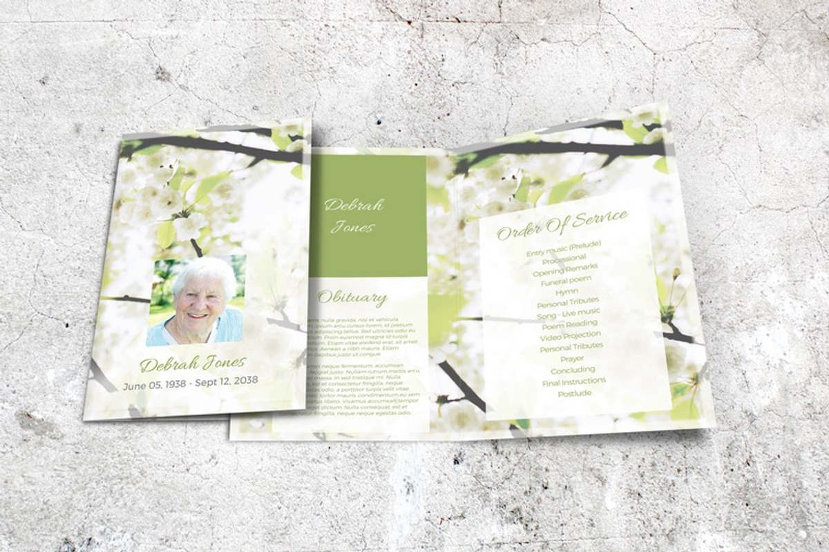 Funeral Program - Floral Theme, a Brochure Template by Final Tribute