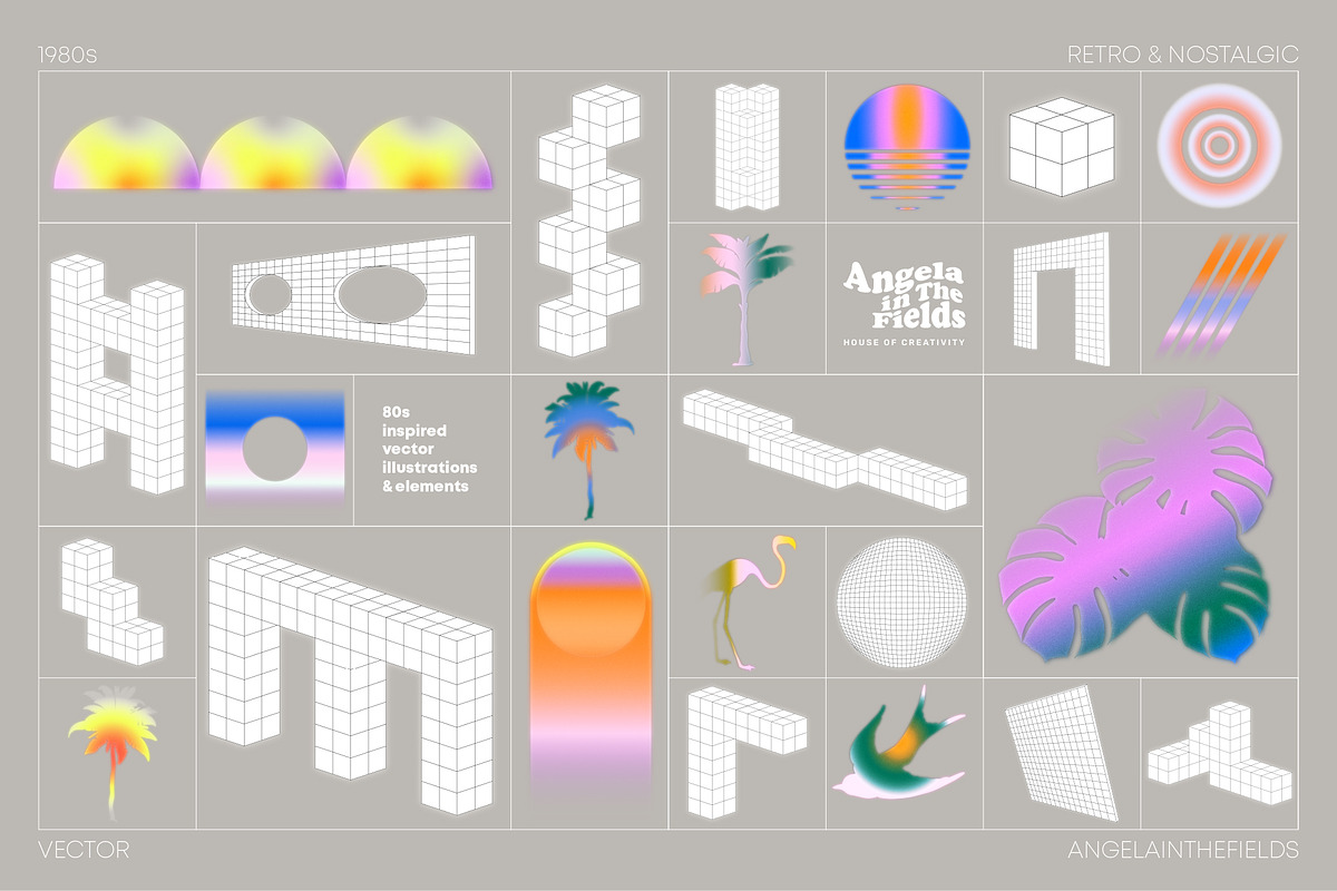 META HORIZONS Vector Elements, an Object Graphic by angelainthefields