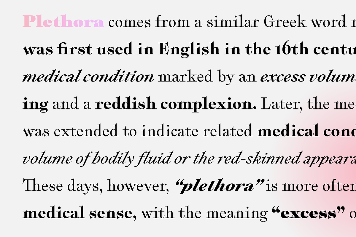 Plethora, a Serif Font by Sudtipos