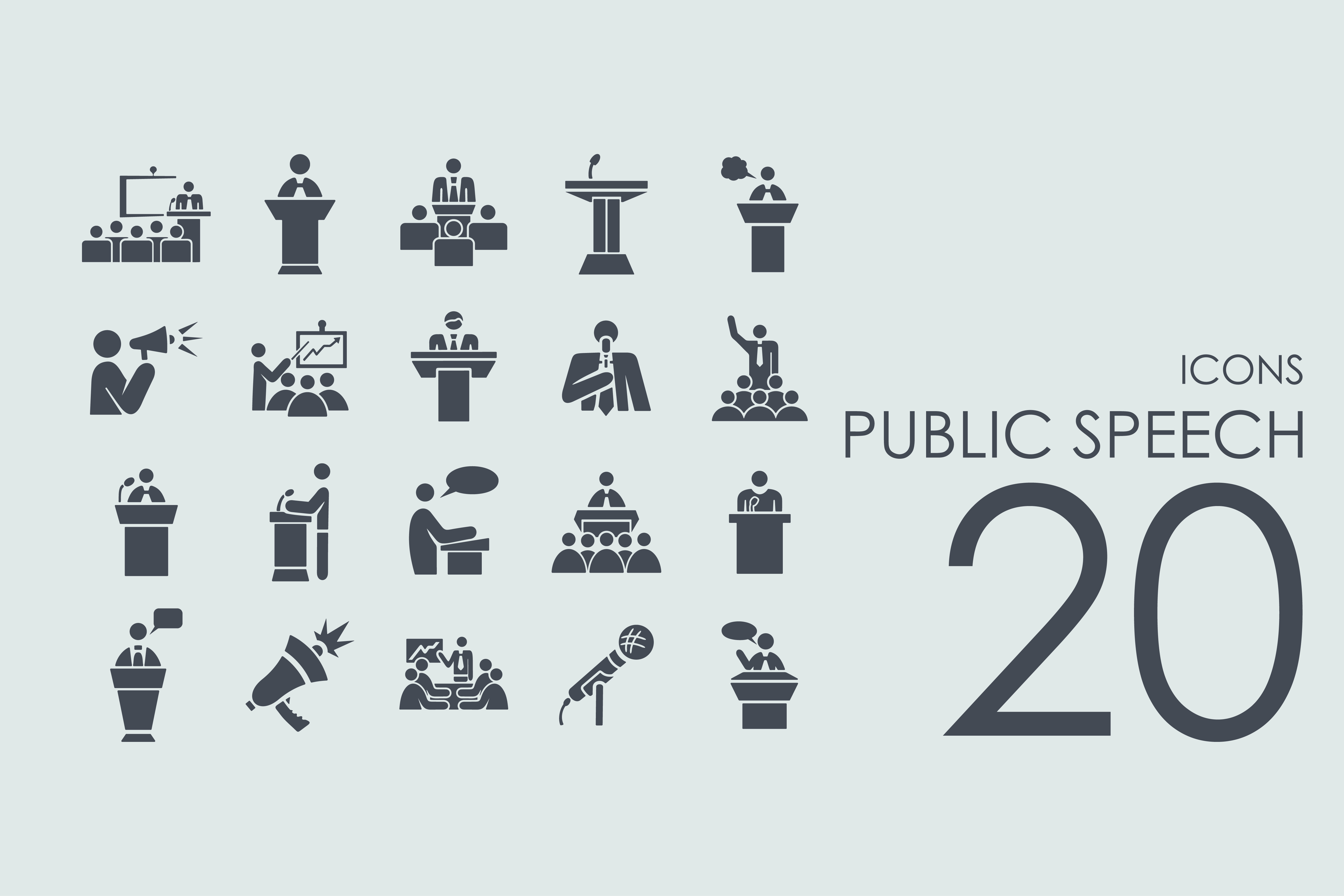 20 Public Speech icons, an Icon by Palau