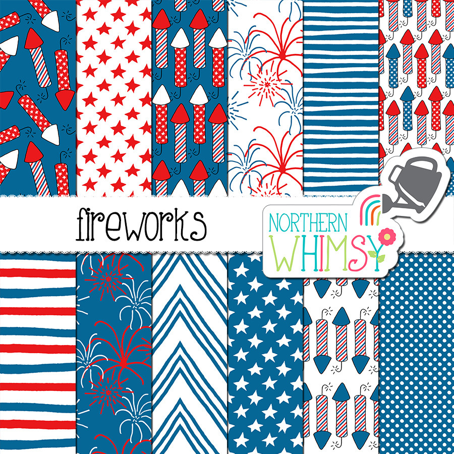 Fourth of July Patterns - Fireworks, a Pattern Graphic by Northern ...