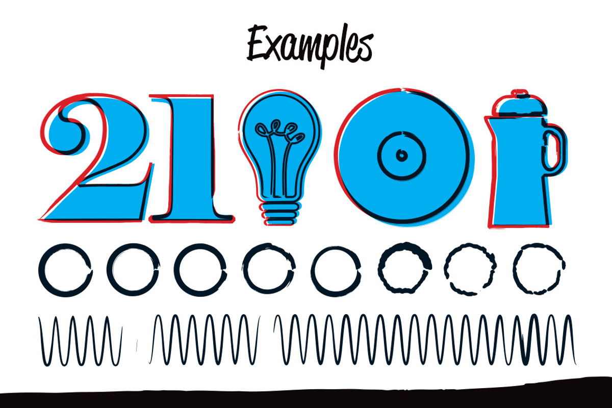 90 Sharpie Marker Vector Brushes, a Brush Add-On by Graphic Boutique