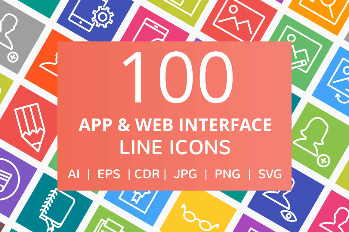 100 App & Web Interface Line Icons, an Outline Icon by IconBunny