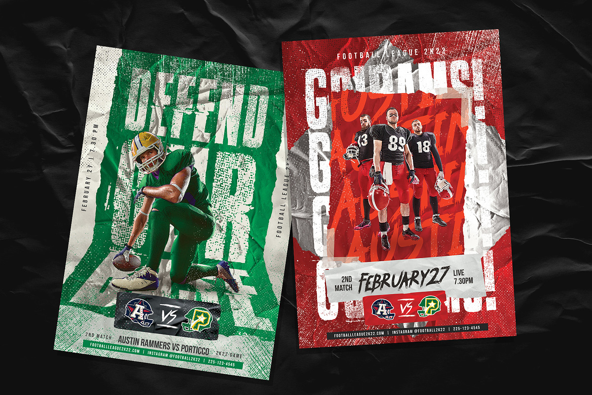 5 Football Flyer Templates PSD