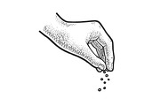 hand salt sketch vector illustration, a Food Illustration by AlexArt