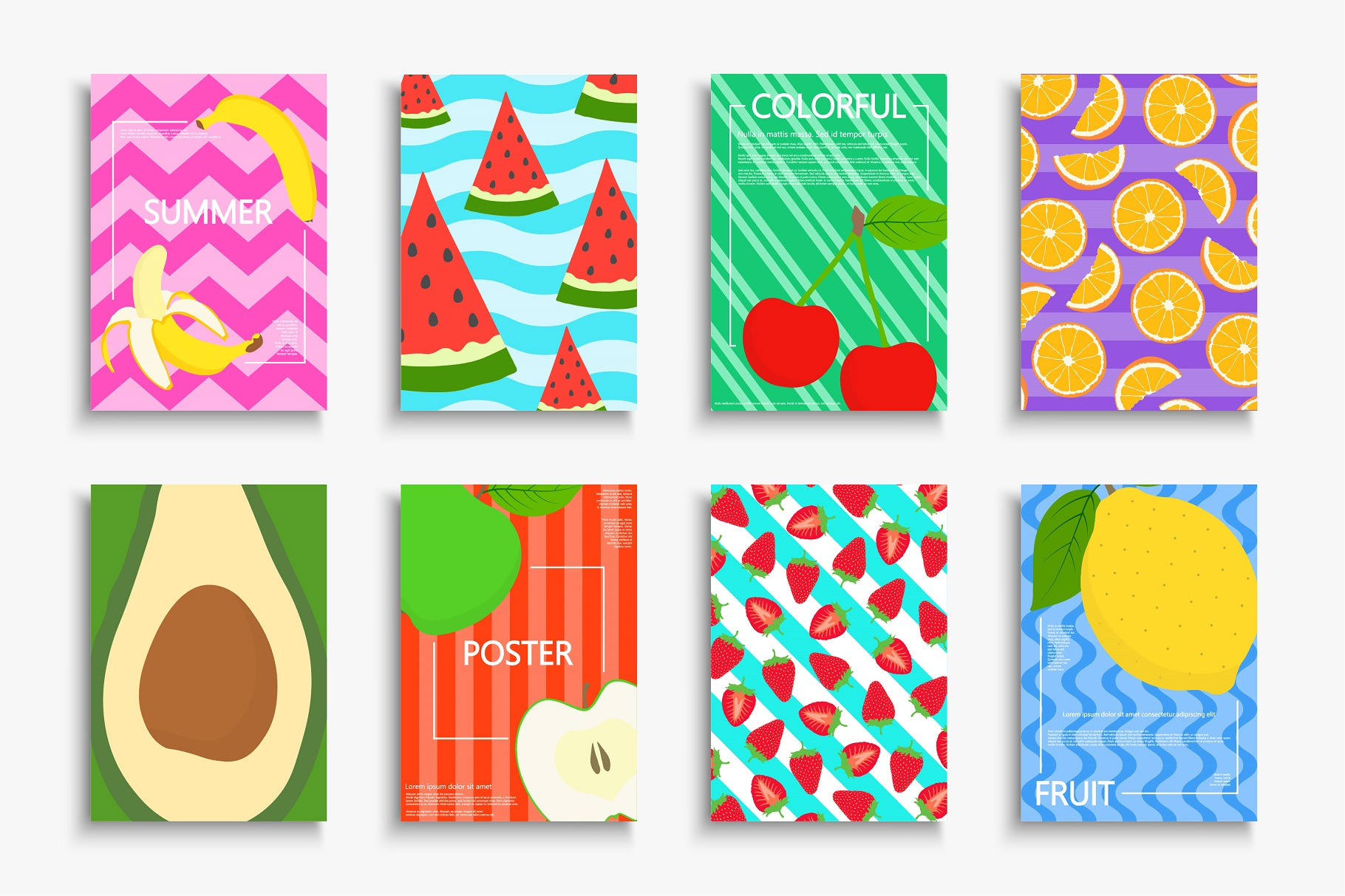 Bright colorful summer posters