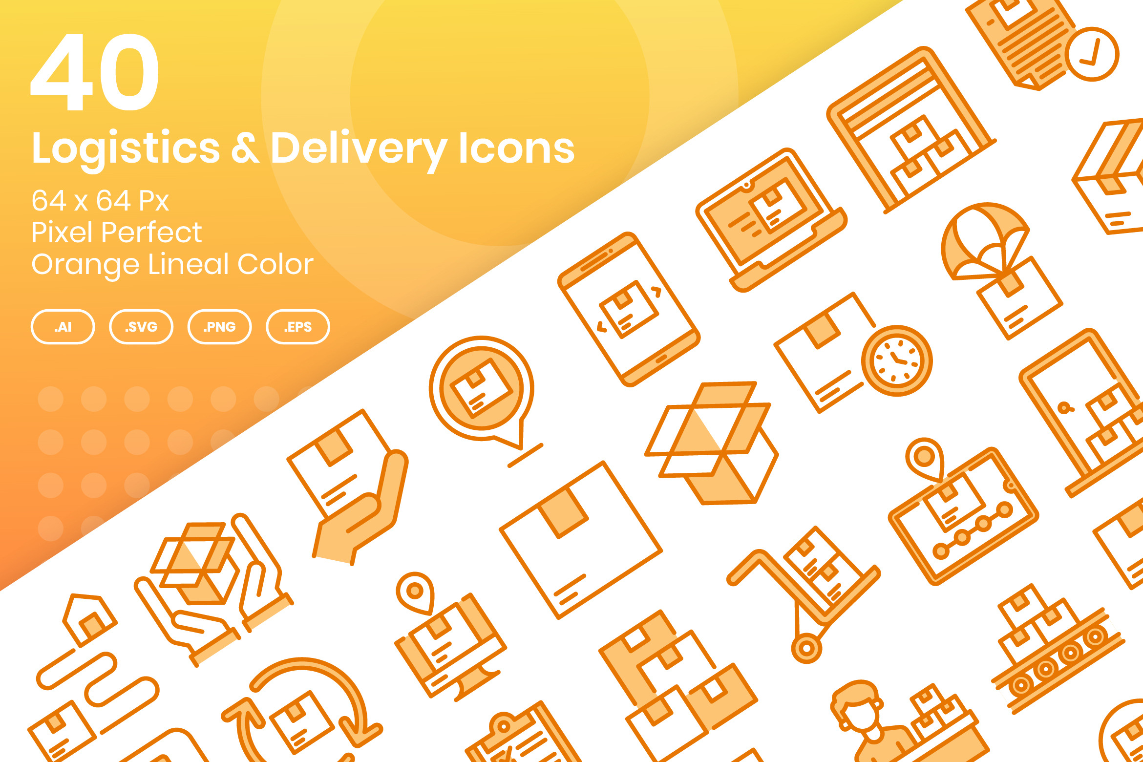 40 Logistics & Delivery Lineal Color