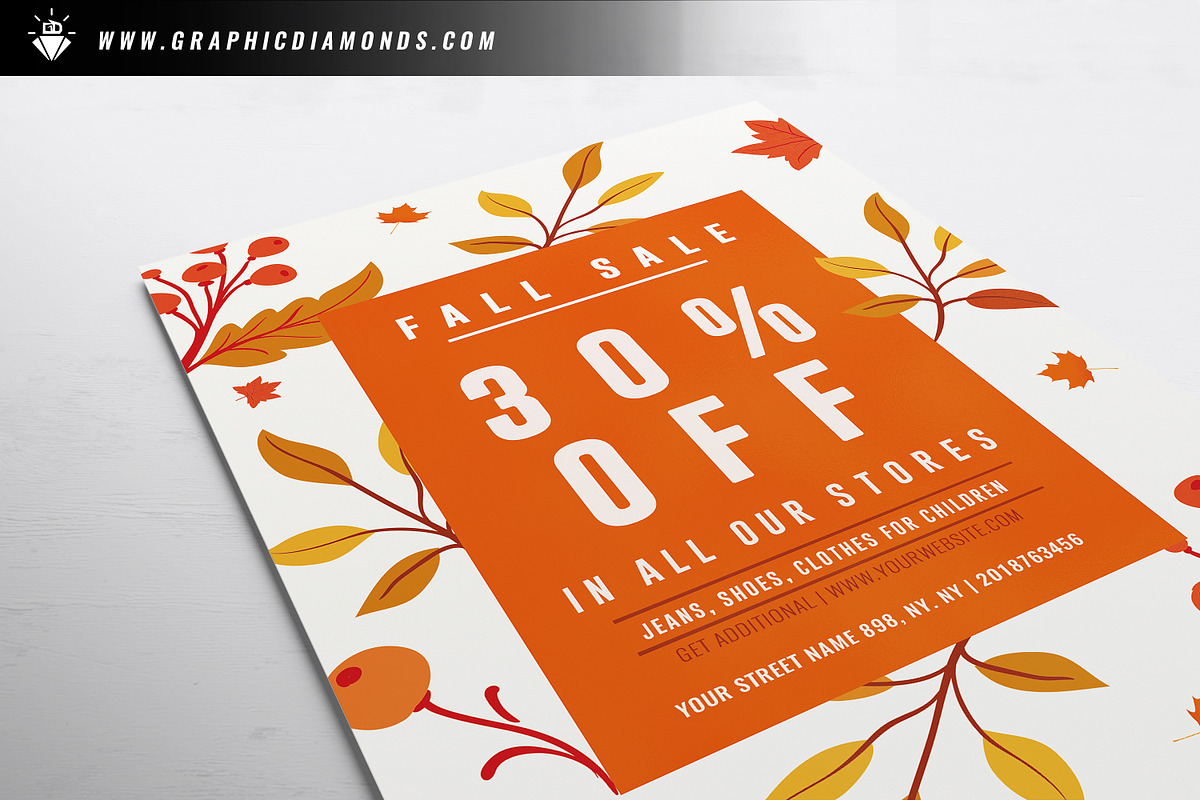 Fall Sale Flyer Template, a Flyer Template by GraphicDiamonds