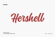 Hershell Script, a Script Font by Guts Type