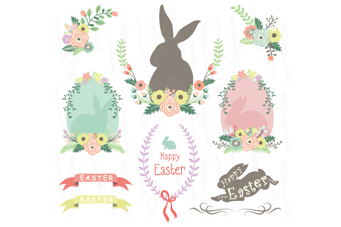 Easter Clip art Elements, an Illustration by YenzArtHaut
