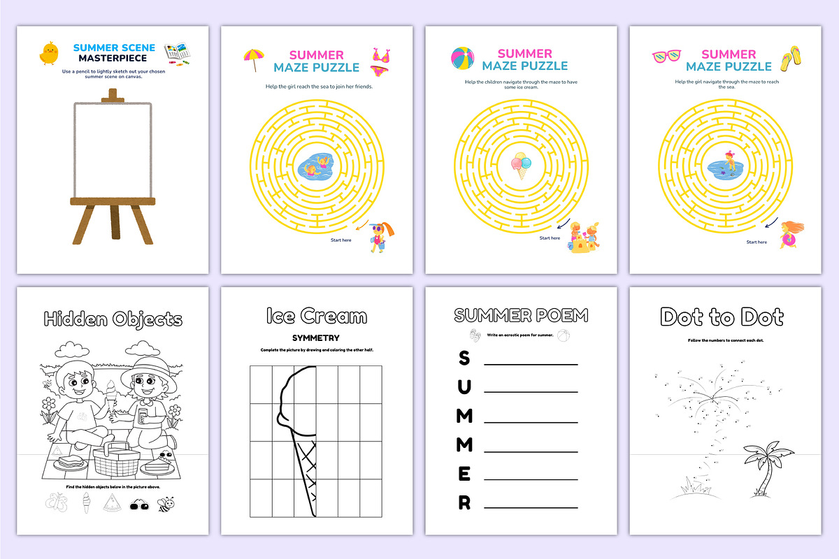 Summer Activity Book For Kids Canva