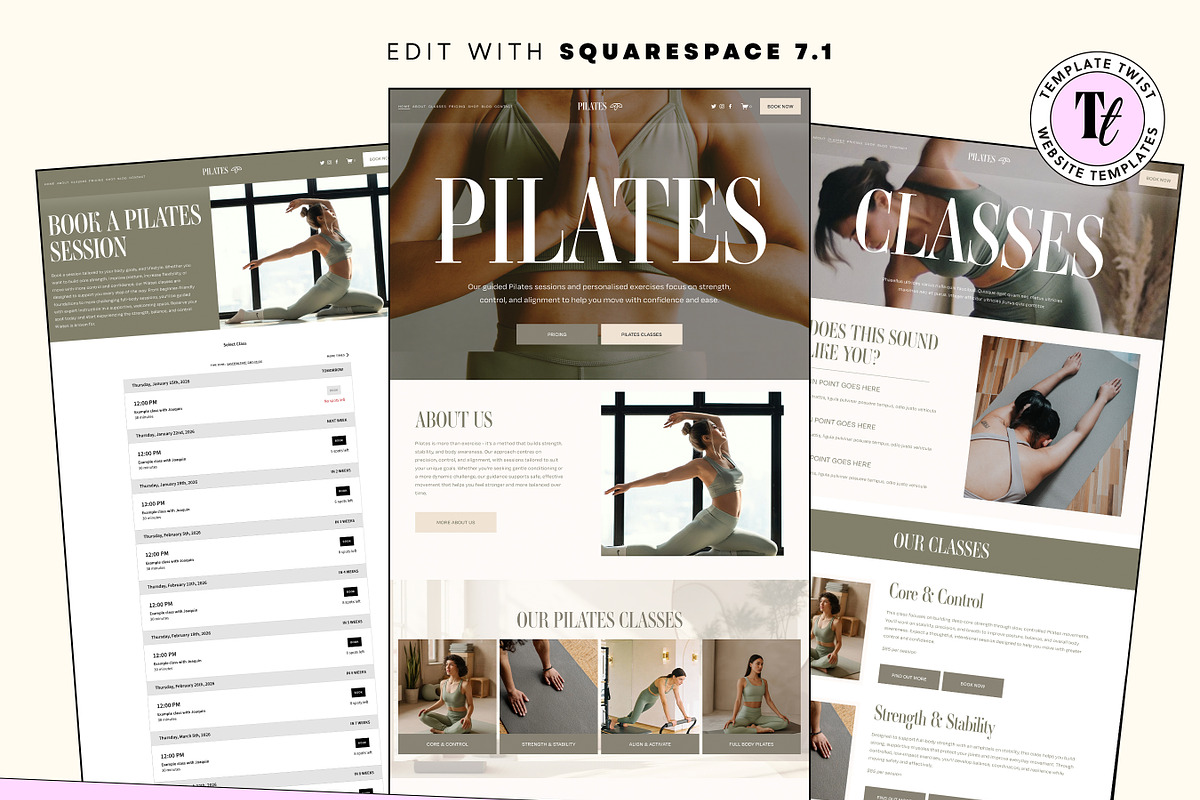 Pilates Squarespace Website Template, a Squarespace Template by ...