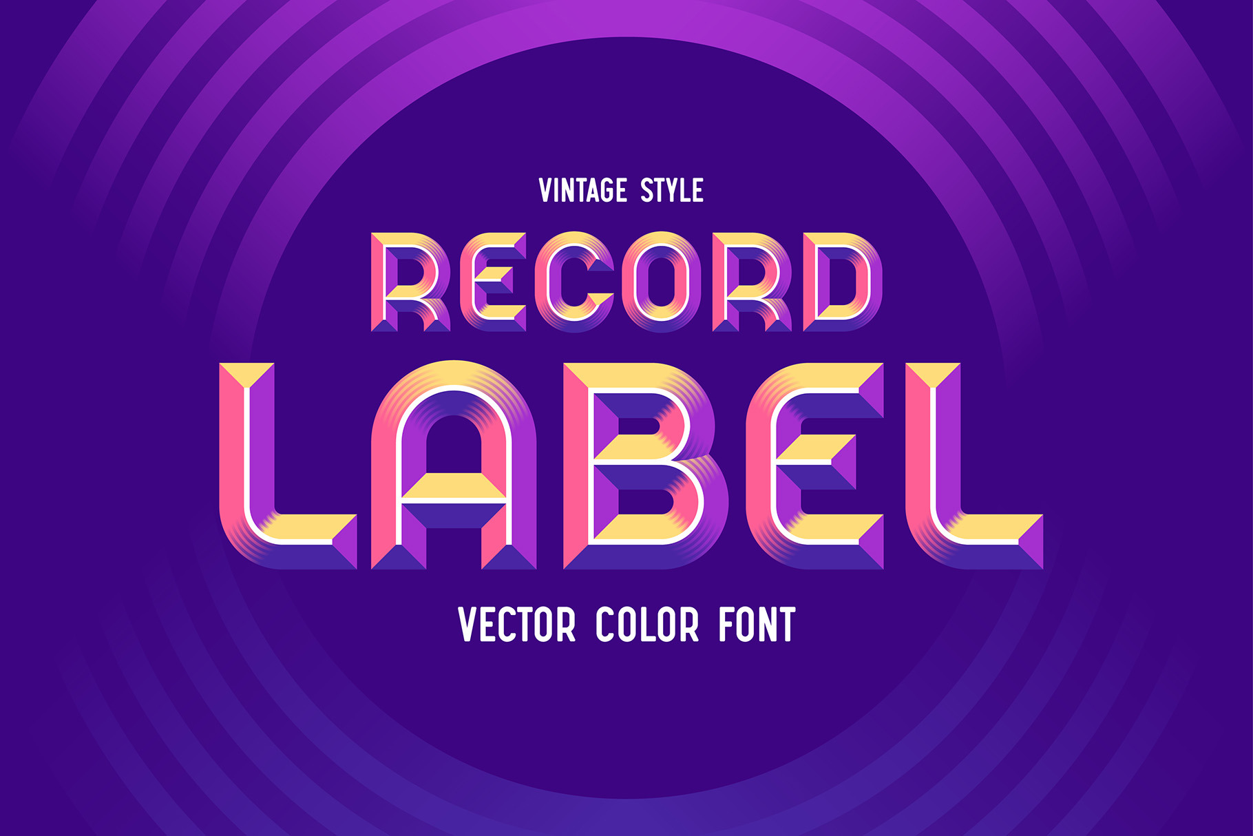 Record Label - Color Vector Font, a Symbol Font by Gleb Guralnyk