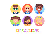 Kids Avatars on White, an Education Illustration by JulyPluto