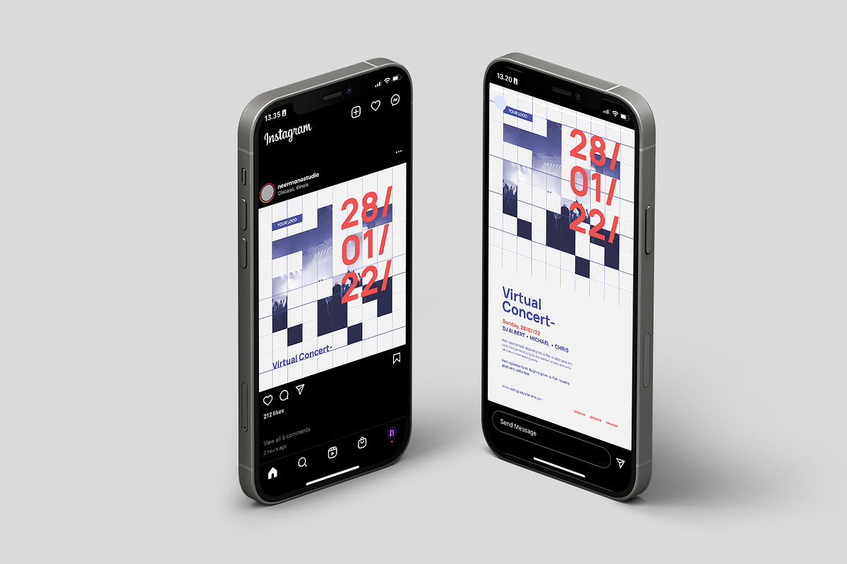 Virtual Concert Abstract Poster, a Flyer Template by Neermana