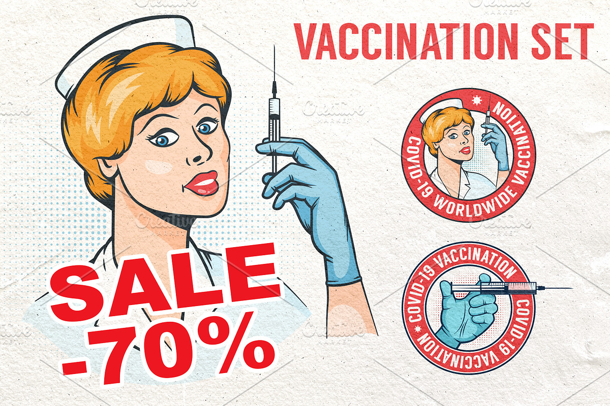 Vaccination Logos and illustrations