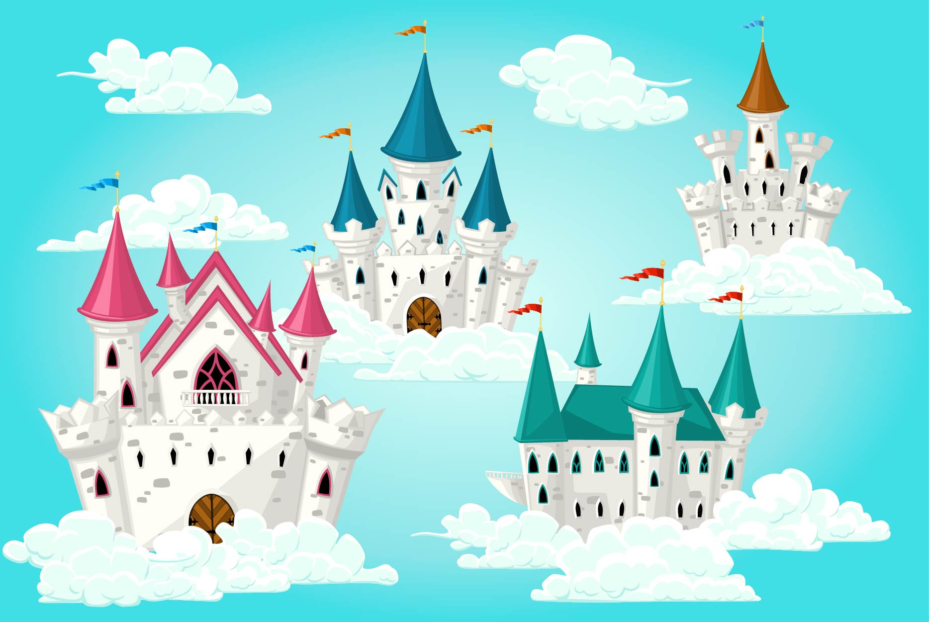 Fairytale castles set, an Object Illustration by SHMEL_Studio