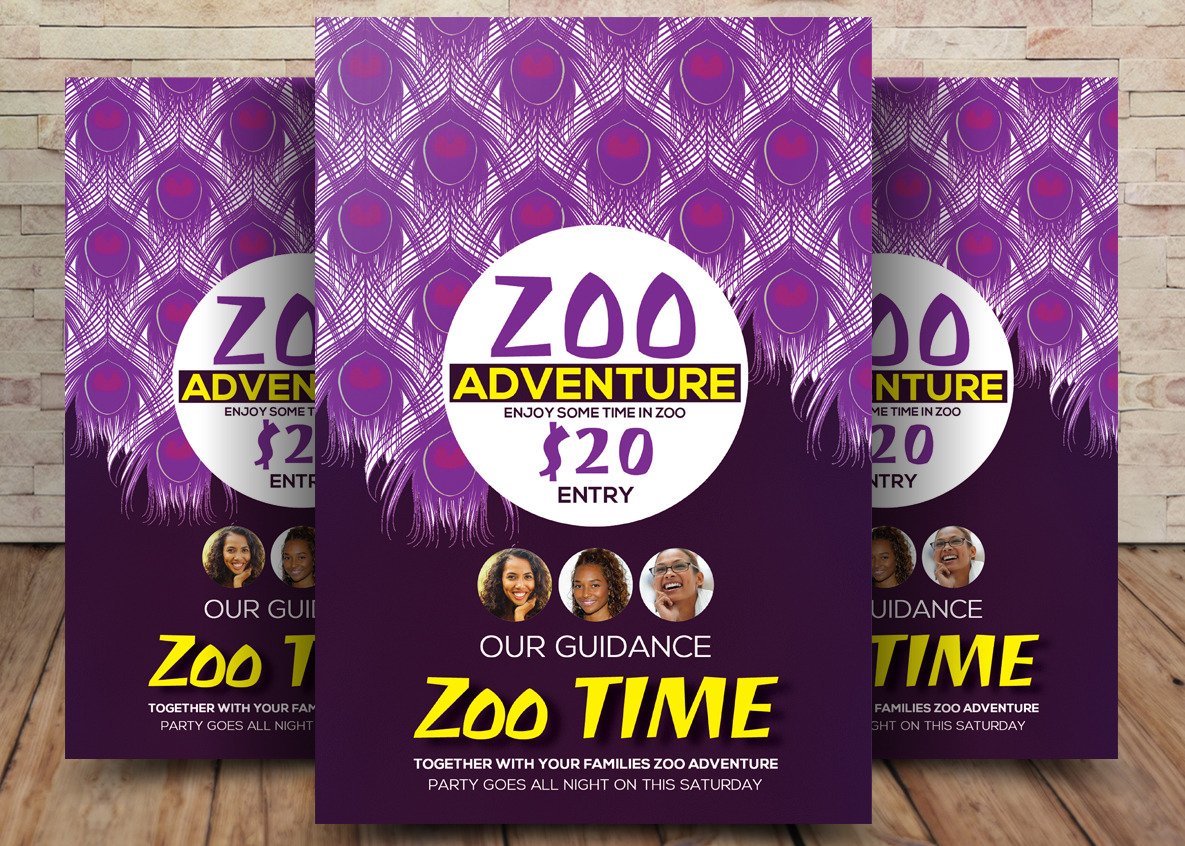 Zoo Adventure Flyer Templates, a Flyer Template by graphicforest