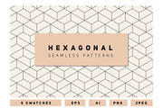 Hexagonal Seamless Patterns Set 2, a Pattern Graphic by Curly_Pat