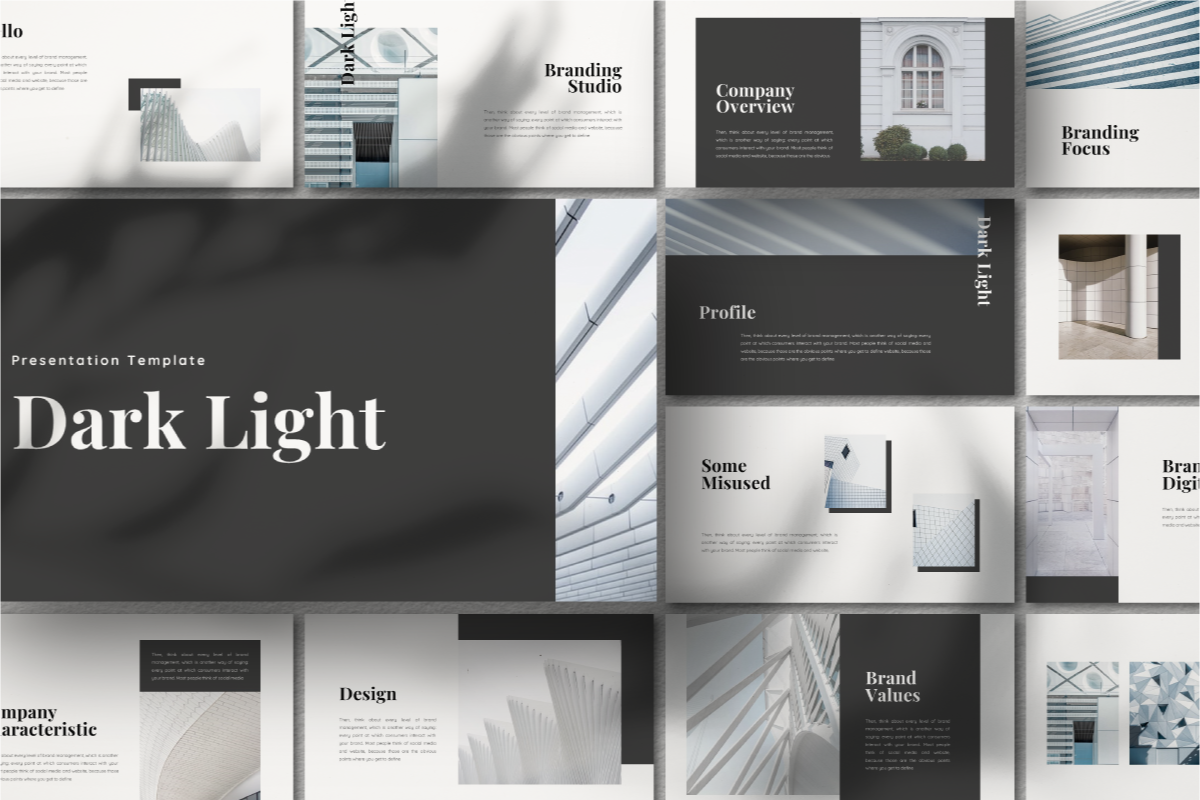 Dark Light Powerpoint Template | Creative Market