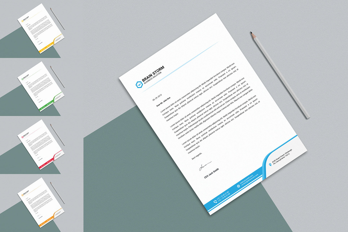 Letter Head Bundle Download, a Stationery Template by litoondev